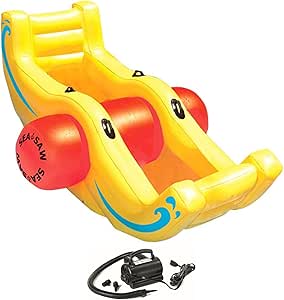 Swimline Pool Raft Inflatable 2 Person Sea Saw Active Rocker Float with ...