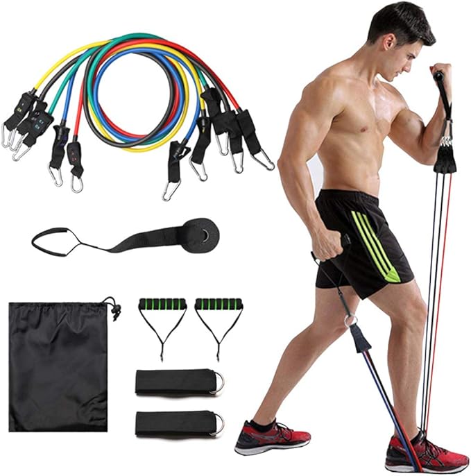 Bodylastics Resistance Bands Skin-Friendly Exercise Bands 11PCS Workout ...