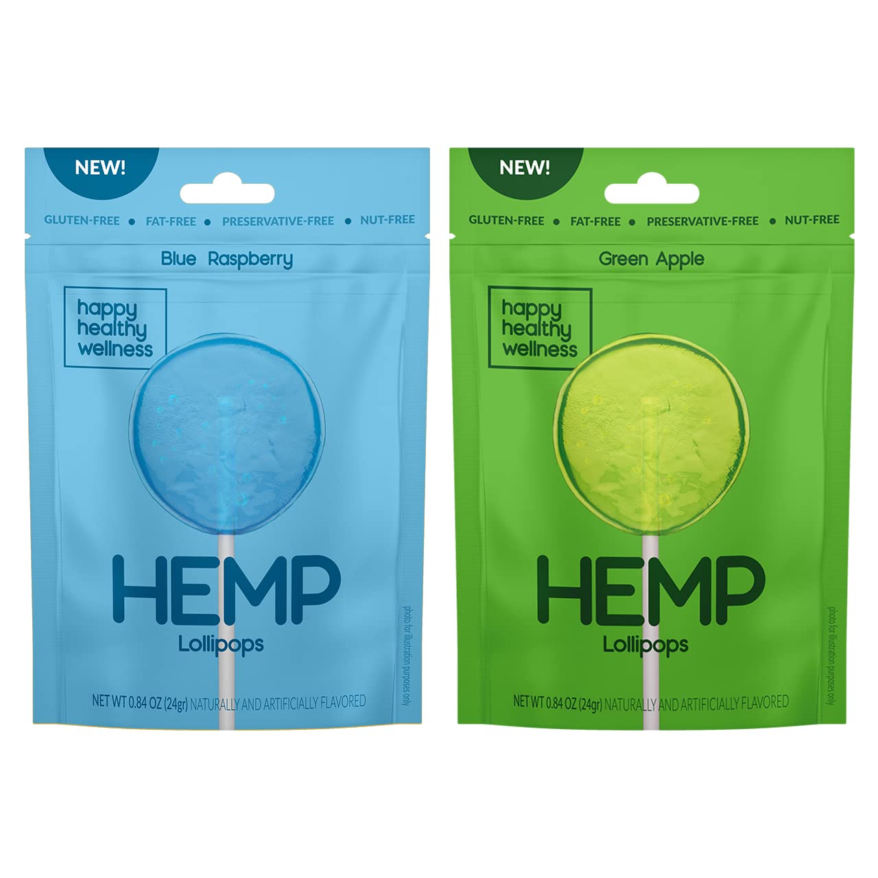 Amazon.com : Happy Healthy Wellness Hemp Lollipops by HHW - Natural ...