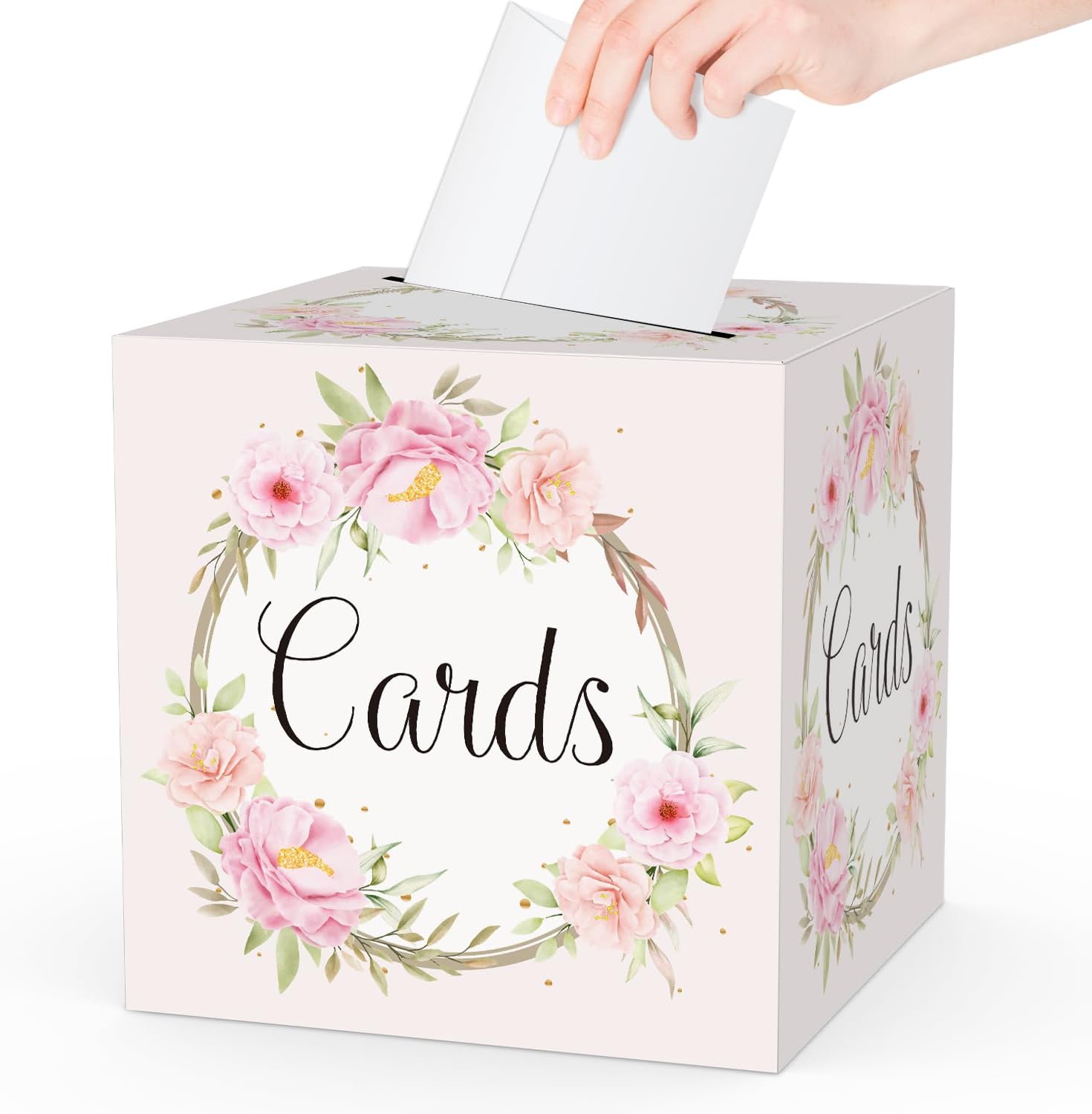 Amazon.com: Rose Floral Card Box, Gift or Money Box Holder Party Favor ...