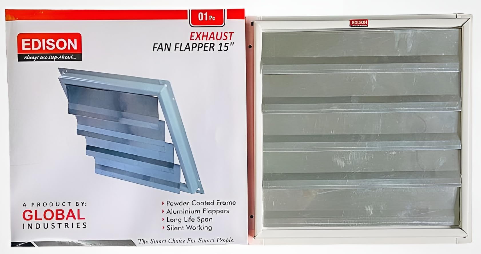 Exhaust Fan Louver 15" Inch Shutter Flapper Powder Coated Metal Body ...