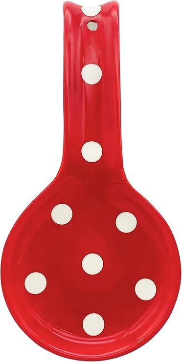 Amazon.com: ACK Viva Collection, Red Polka Dot Hand Painted Ceramic ...