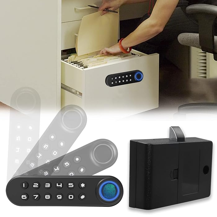 Buy Fingerprint Cabinet Lock, Keypad File Drawer Lock, Wooden Furniture ...