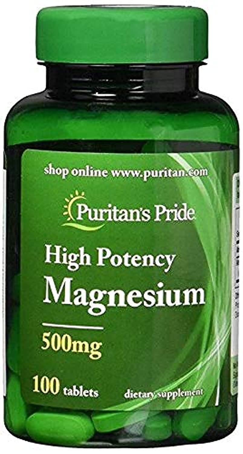 Puritan's Pride High Potency Magnesium Tablets (500mg, 100 Pieces): Buy ...