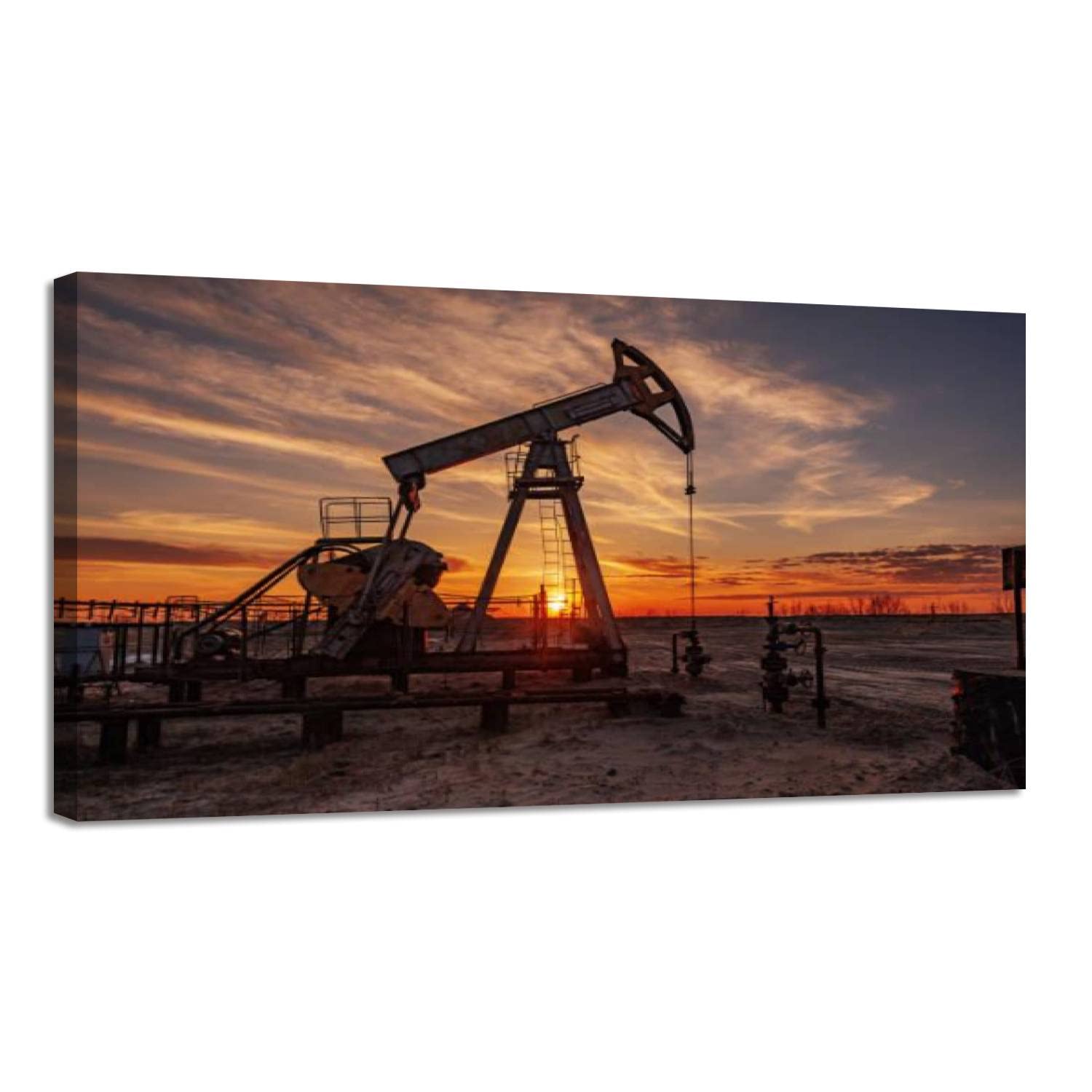 Amazon.com: Wall Art Paintings Oil pump rig Oil gas production Oilfield ...