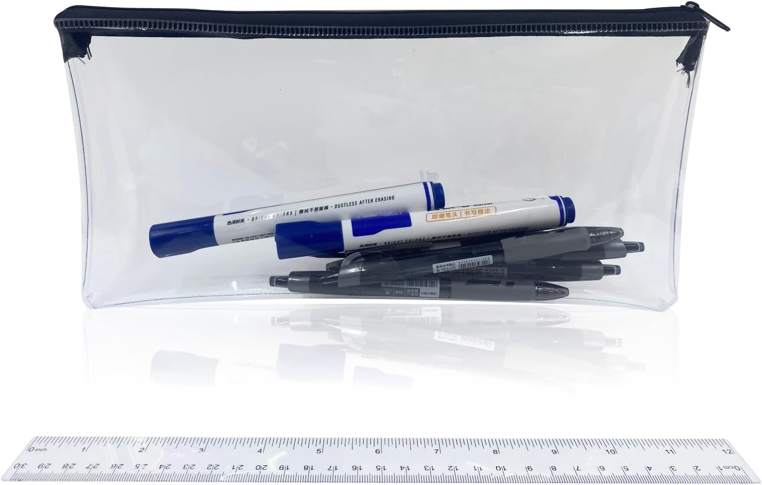 Clear Pencil Case for Exams, Clear Pencil Case 30cm Long, See Through ...