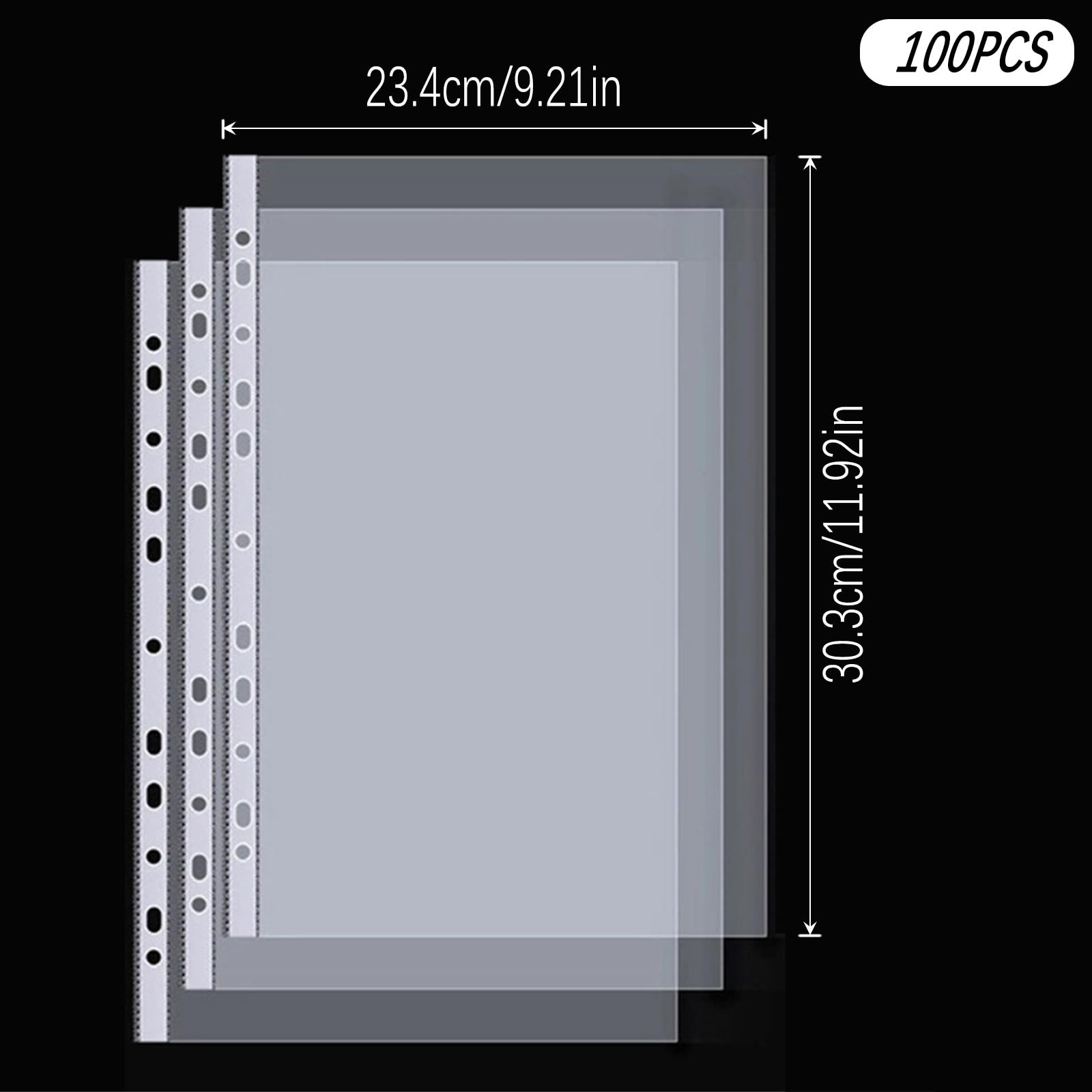 GESDYO 100 Pieces A4 brochure Sleeves Crystal Clear Reusable A4 Plastic ...