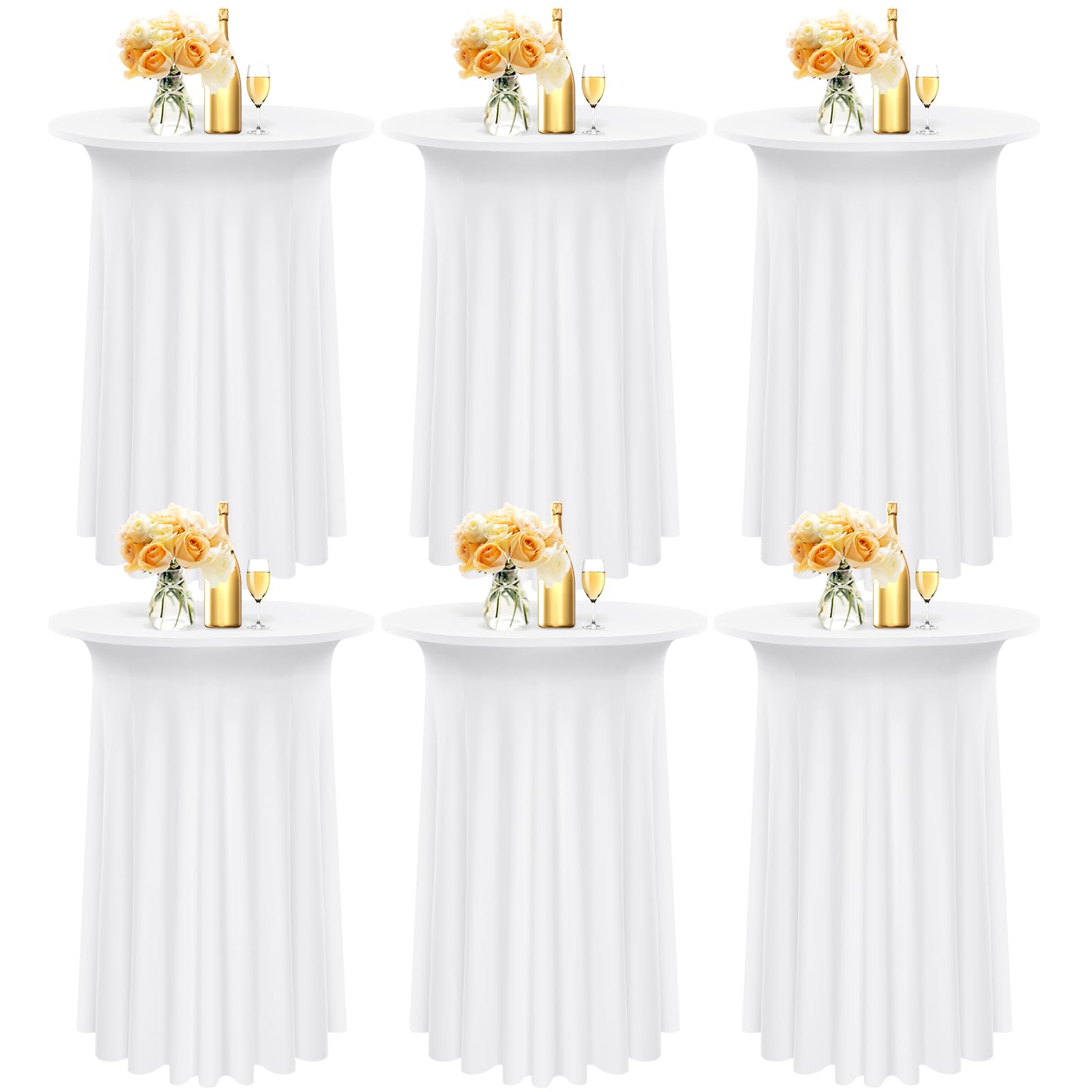 Amazon.com: Pesonlook 6 Packs Round Spandex Cocktail Table Skirts 32"x ...