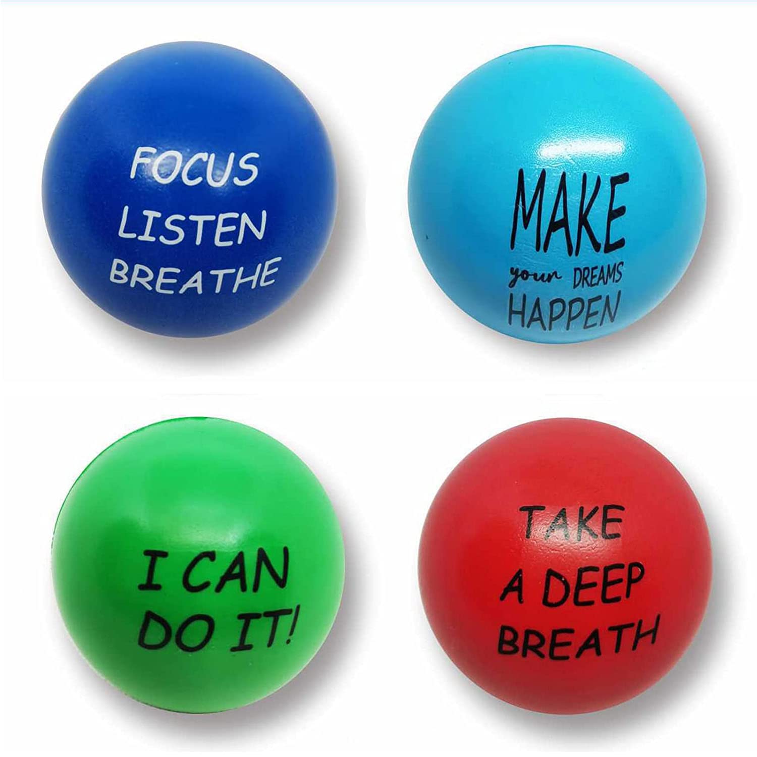 4 Pcs Stress Balls for Adults, Motivational Stress Balls, Stress Relief ...