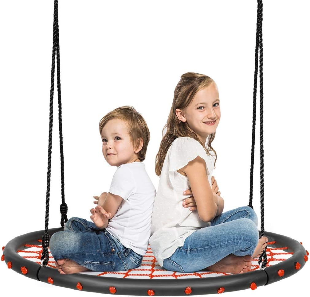 Amazon.com: Costzon 40'' Spider Web Tree Swing Set, Kids Outdoor Round ...