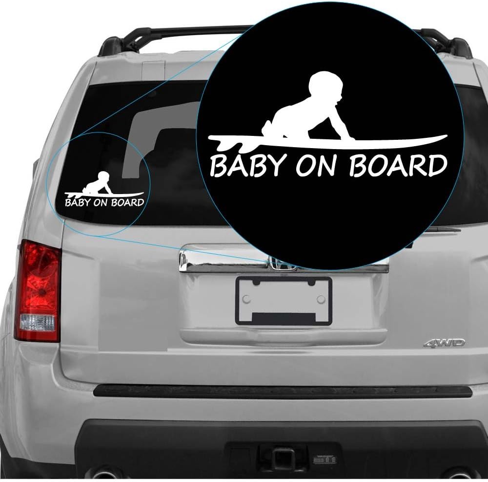 Amazon.com - Baby On Board Surf Funny Decal Vinyl Sticker|Cars Trucks ...