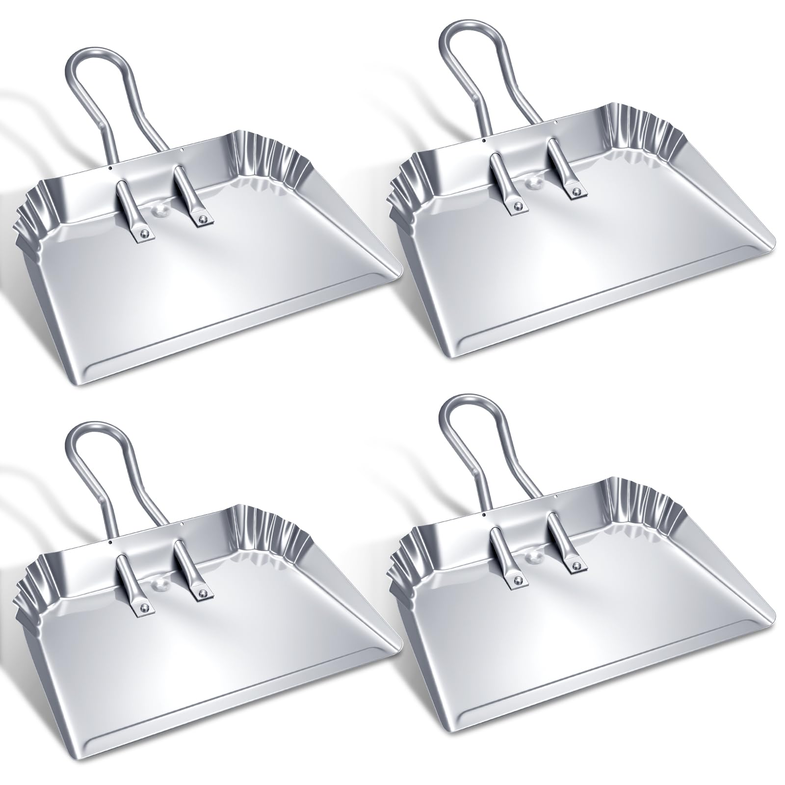 Snapklik.com : Mumufy 4 Pack Heavy Duty Metal Dustpan Large Wide Dust ...