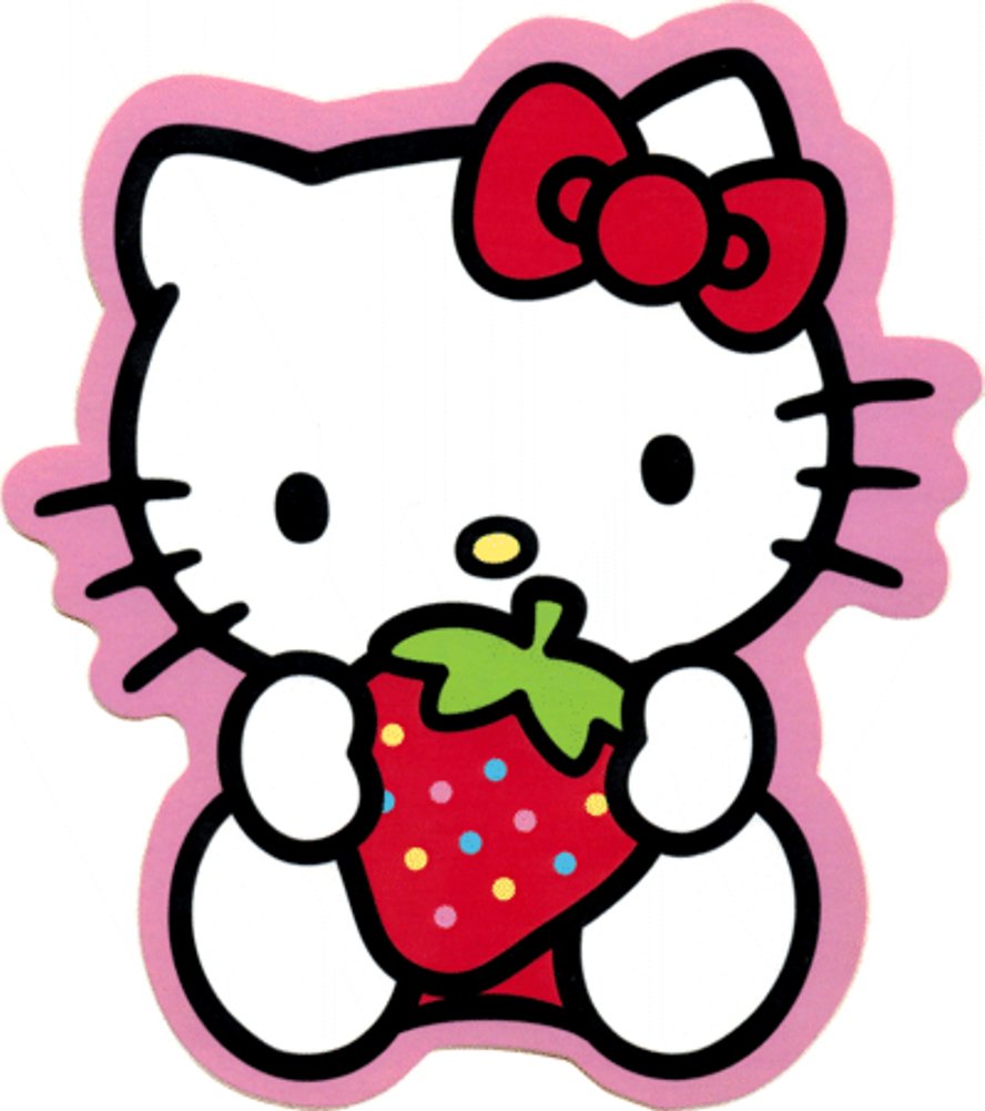 Hello Kitty - Sitting with Strawberry on Pink - Sticker / Decal | Jeep ...