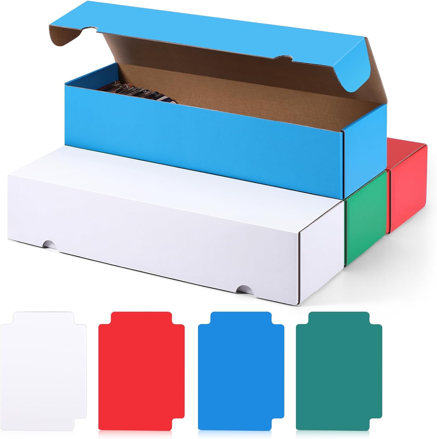 Amazon.com: Chivertion 4 Pack 800 Count Colorful Card Organizer Box ...