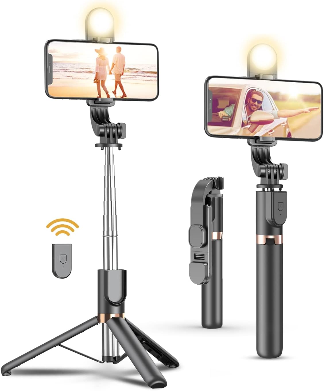 Amazon.com: Portable Selfie Stick Phone Tripod - Extendable Travel ...