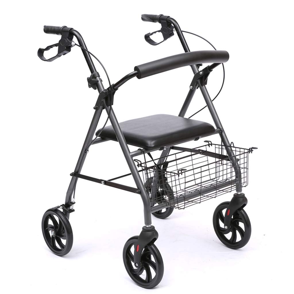 Buy LXS Folding Rollator Walker - 4 Wheel Lightweight Medical Rolling ...
