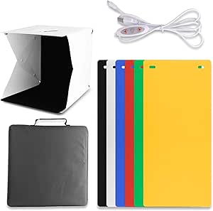 Folding Light Box Photography Photo Studio Soft Box Background LED ...