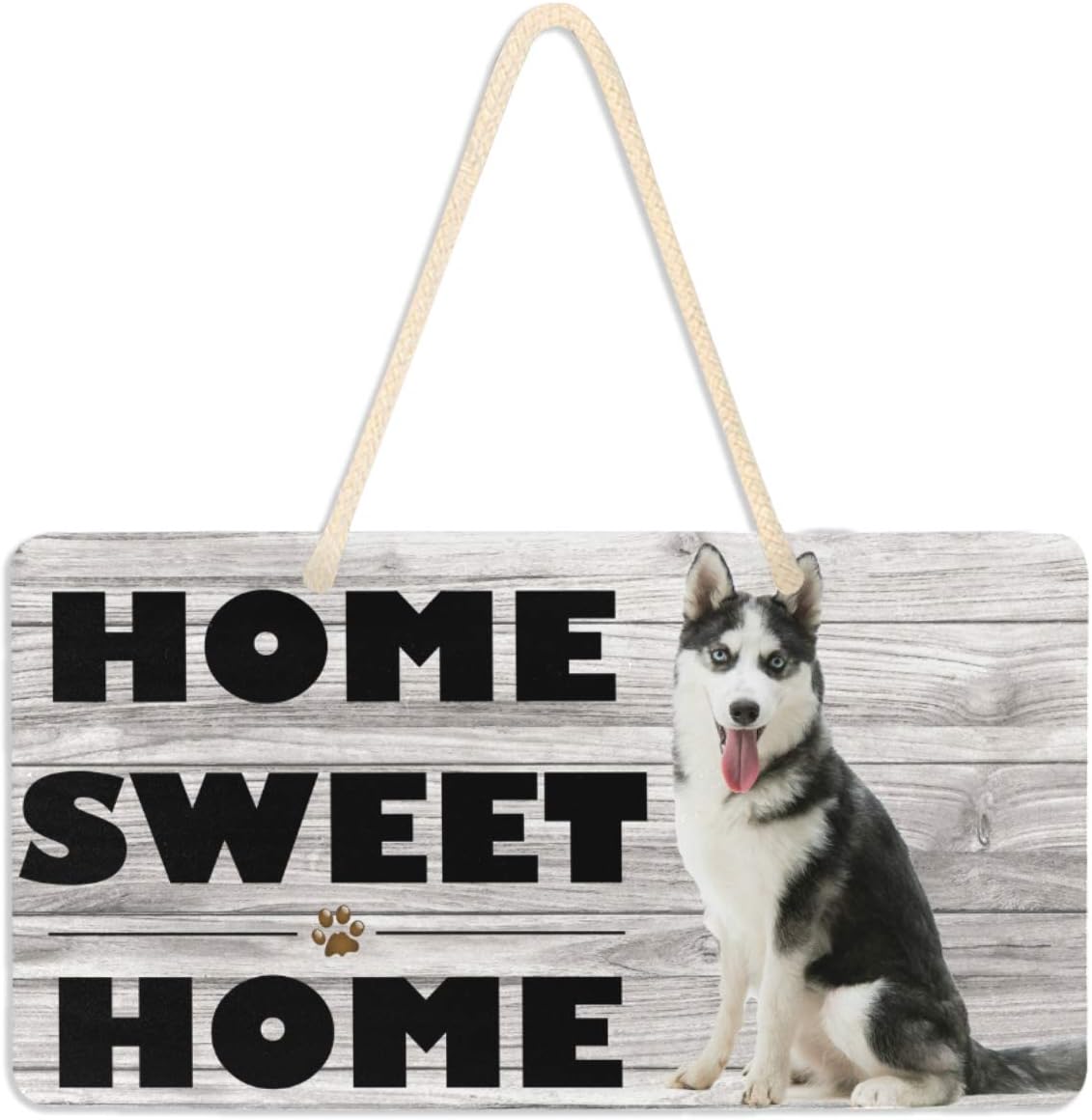 Amazon.com: Welcome Sign Front Porch Decor - Husky Dog Home Sweet Front ...