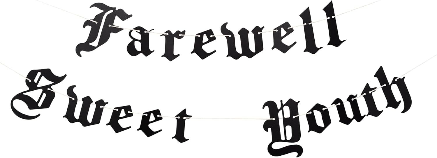 Amazon.com: CANTLY Farewell Sweet Youth Old English Goth Banner, Gothic ...