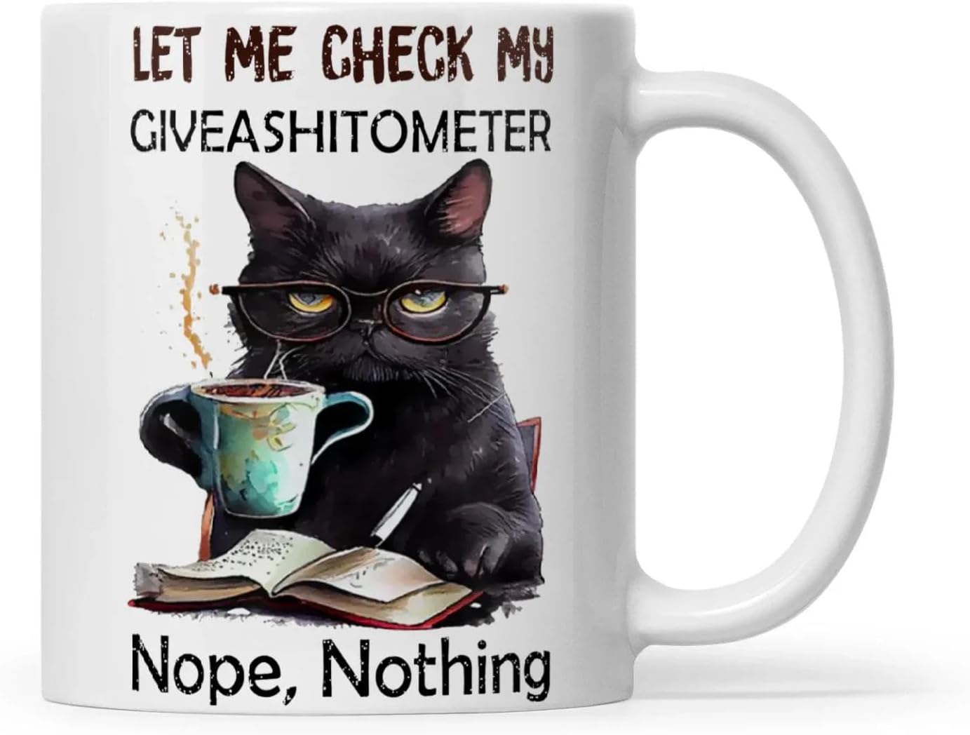 Amazon.com: Generic Let Me Check My Giveashitometer Nope Nothing Cat ...