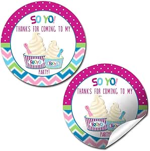Amazon.com: Froyo Frozen Yogurt Ice Cream Birthday Party Thank You ...