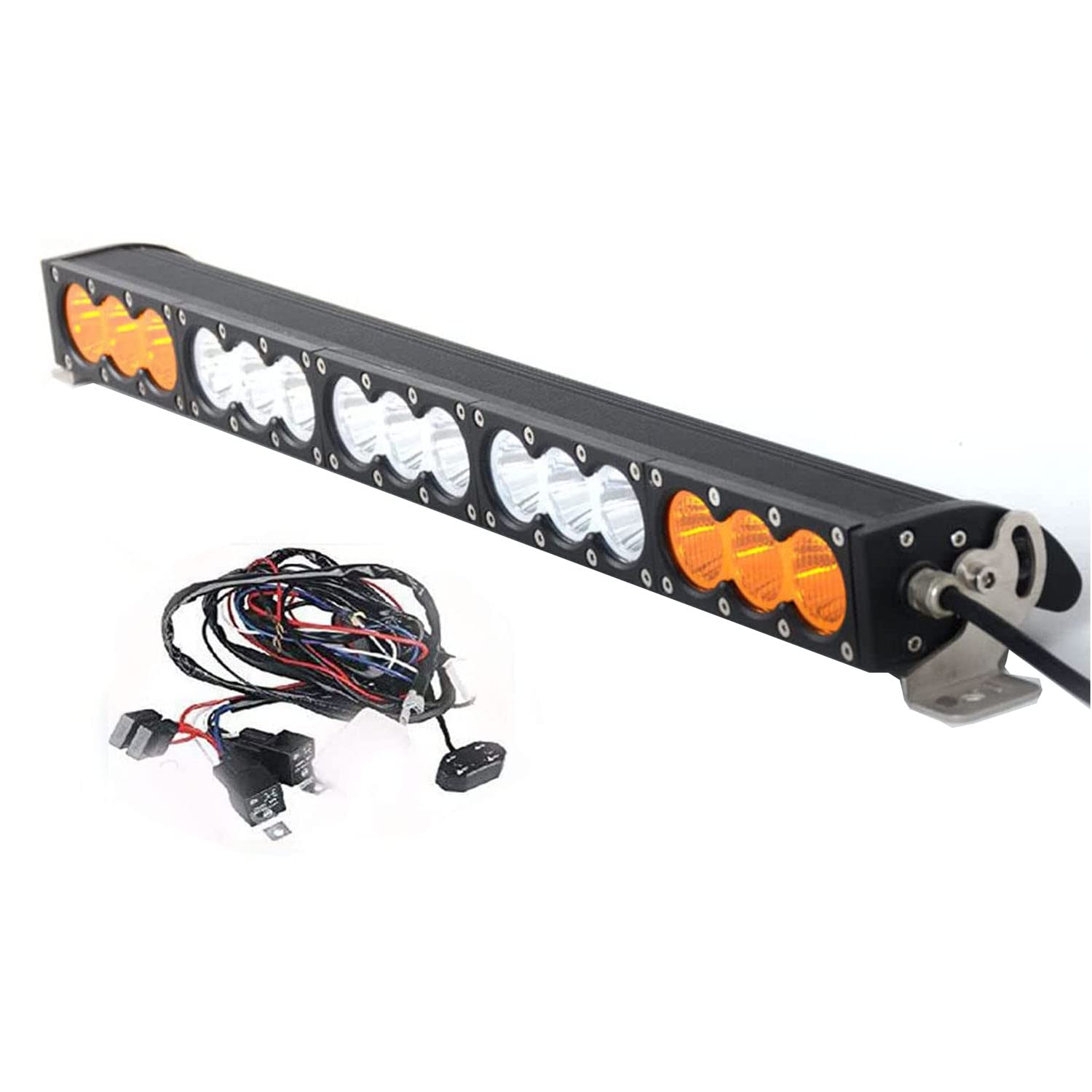 Amazon.com: Single Row LED Light 28 Inch 150w Dual Color Off Road Light ...