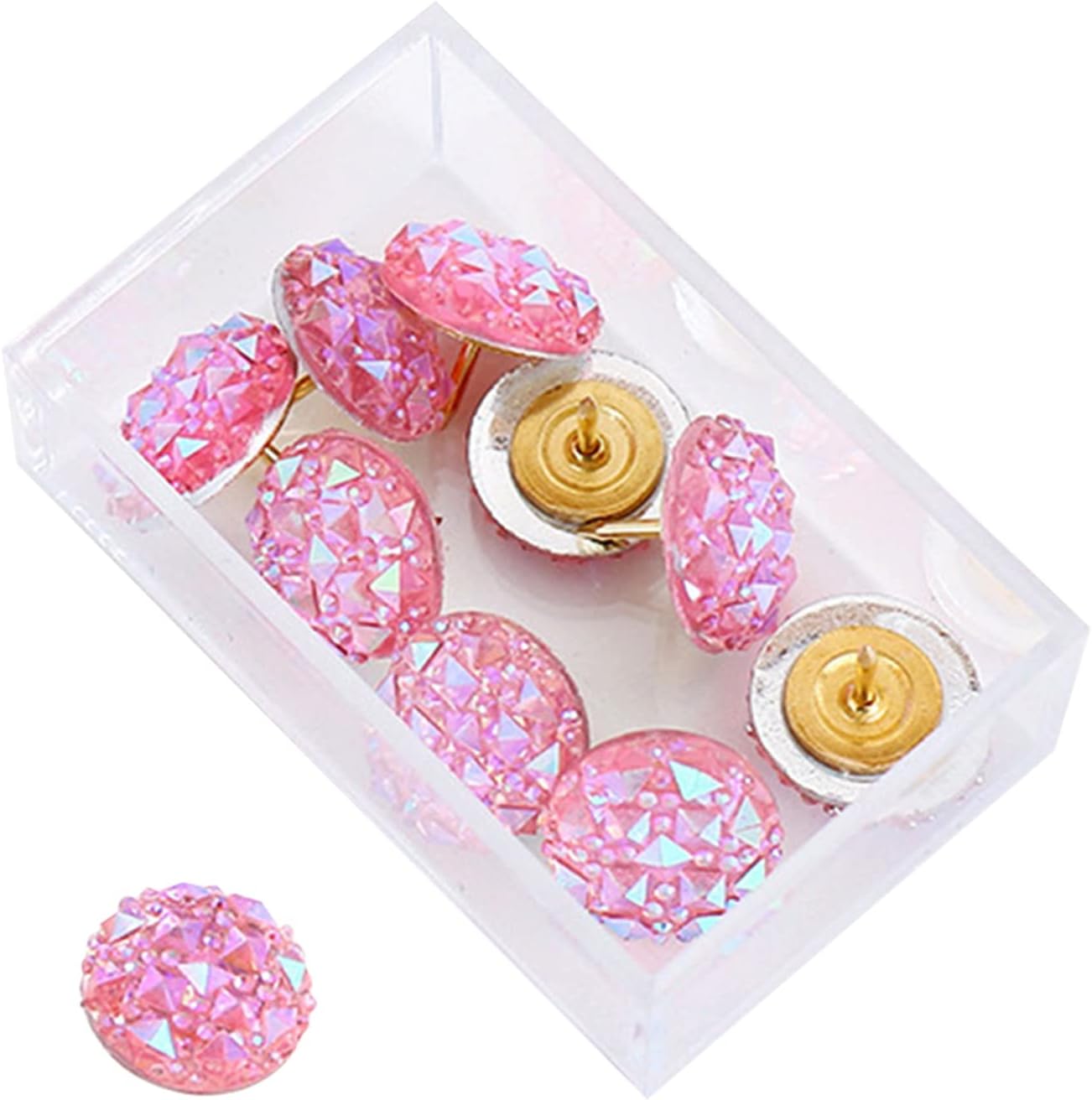 Amazon.com: 200 Pieces Pink Push Pins Thumb Tacks Cute Decorative Push ...
