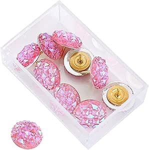 Amazon.com: Koqye Pink Diamond Push Pins, Bling Thumbtacks Creative ...