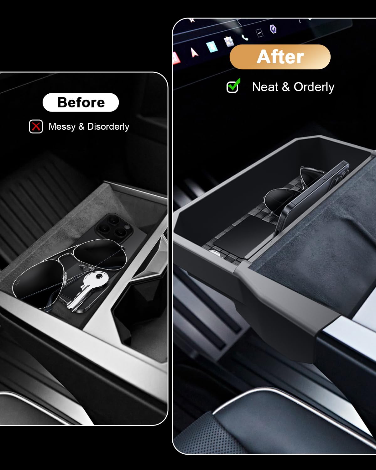 Snapklik.com : 2025 Cybertruck Center Console Organizer - For 2024-2025 ...