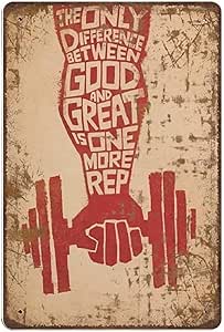 Amazon.com: Metal Tin Retro Sign Gym Weightlifting Tin Sign Fitness ...