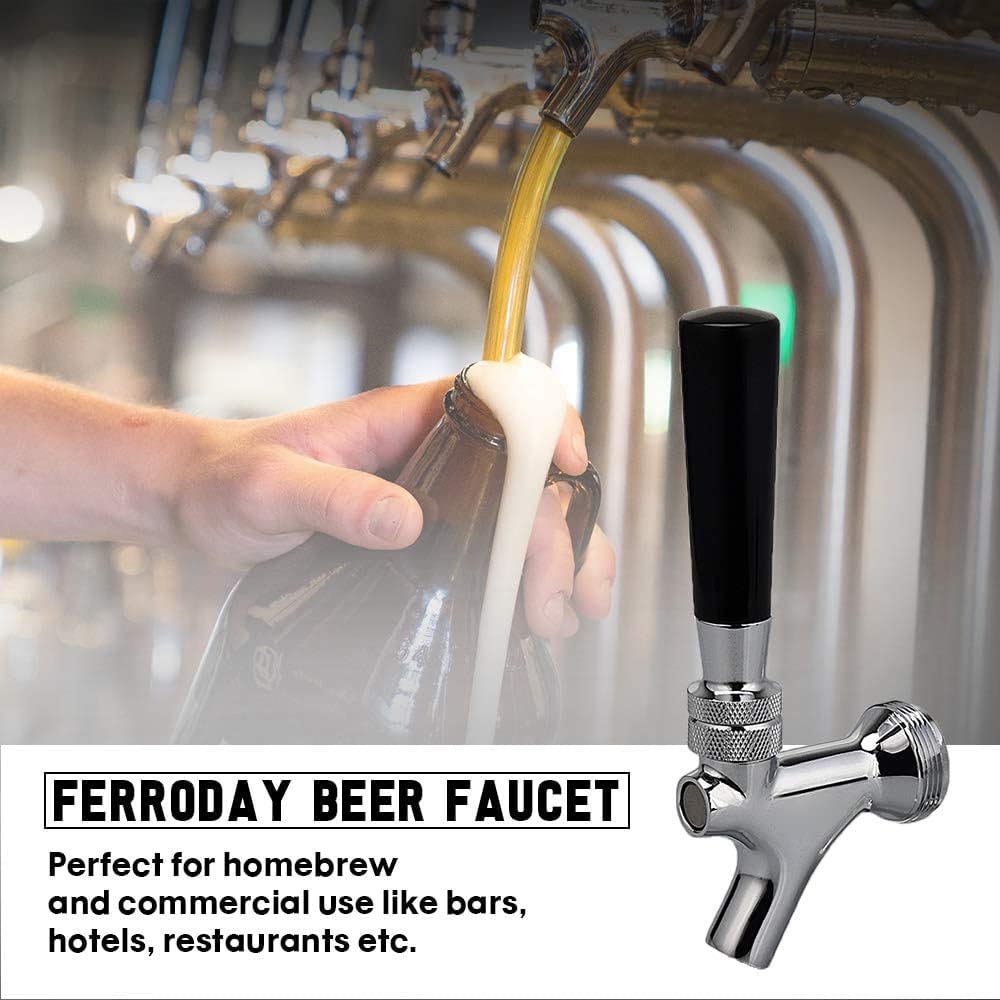 Snapklik.com : FERRODAY Stainless Steel Core Draft Beer Faucet Polished ...