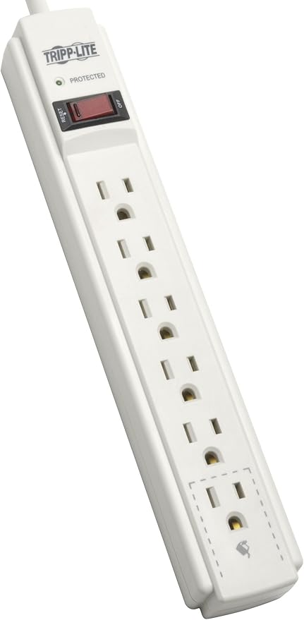 Amazon.com: Tripp Lite 6 Outlet Surge Protector Power Strip 6ft Cord ...