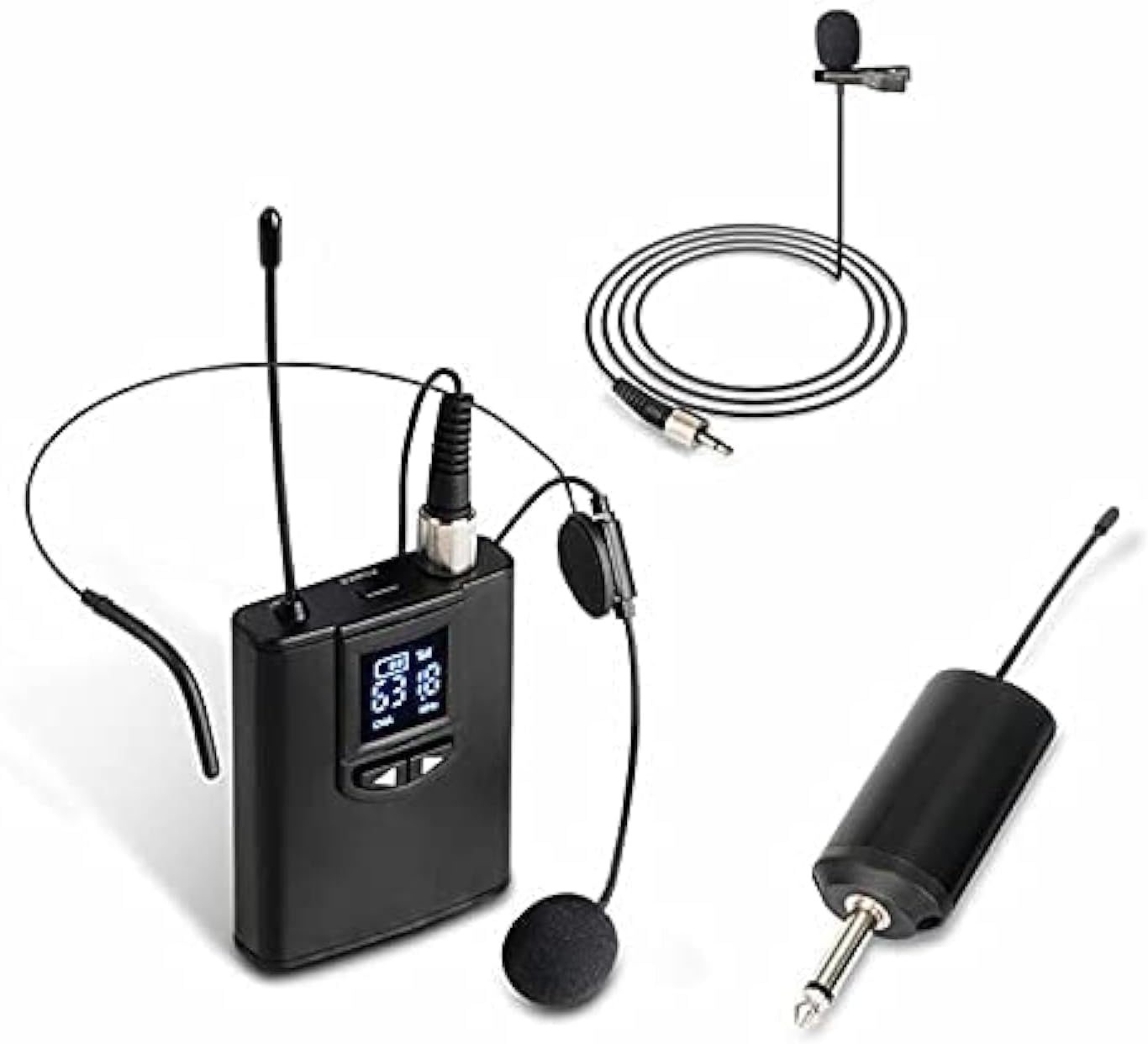 kh Wireless Headset Lavalier Microphone System/Lapel Mic/Stand Mic, UHF ...