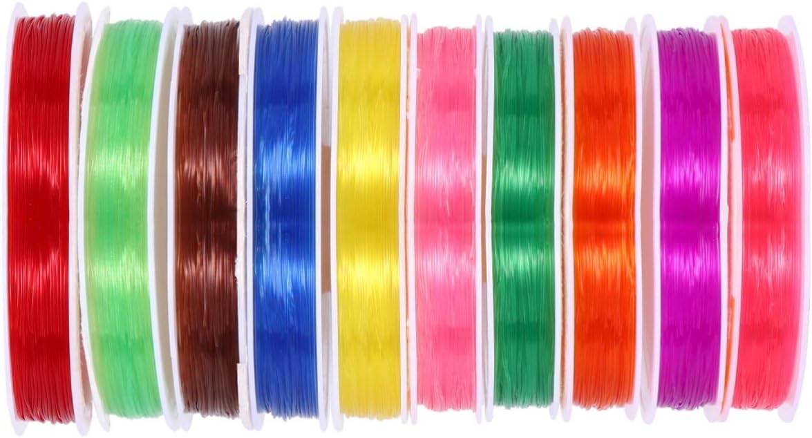 Amazon.co.jp: SEWACC 10点セット ブレスレット 修理 作成 10色 ブレスレット シリコンゴム 太さ 0.6mm ウレタンゴム 天然石 パワーストーン 弾力紐 水晶の線 ...