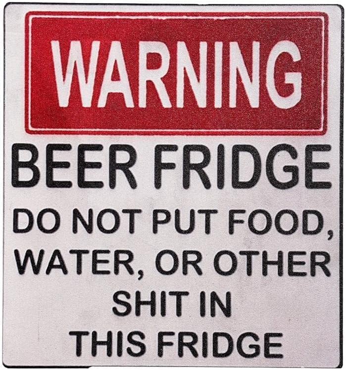 Amazon.com: Warning Beer Fridge Magnet Funny Warning Sign Beer Stickers ...