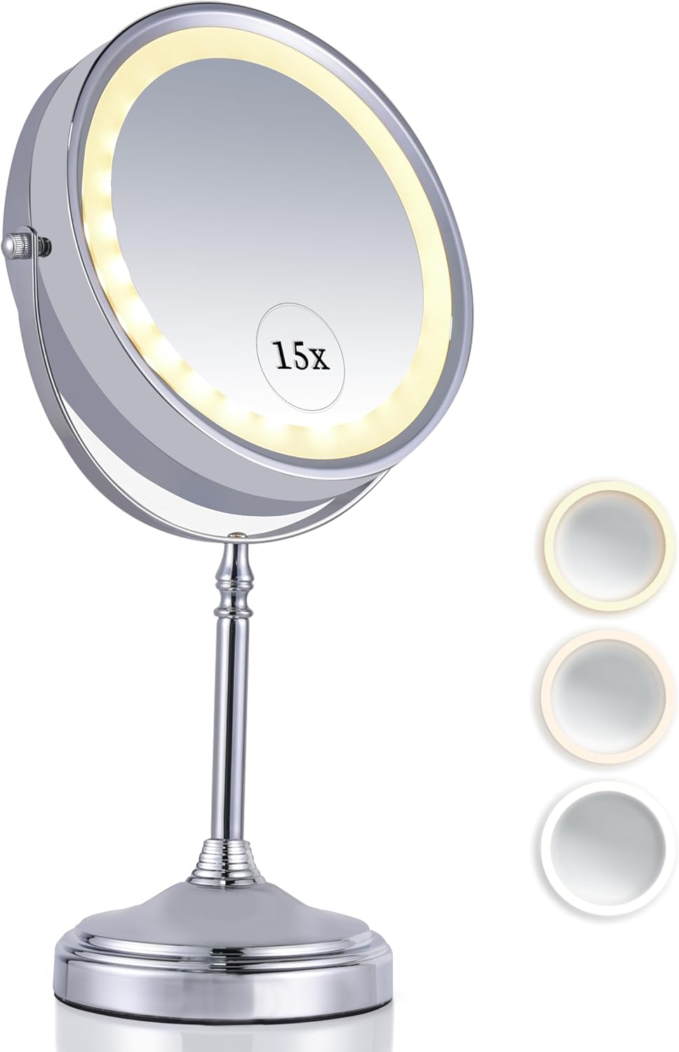 15X Profesional Makeup Mirror with Lights - Lighted 15X / 1X Magnifying ...