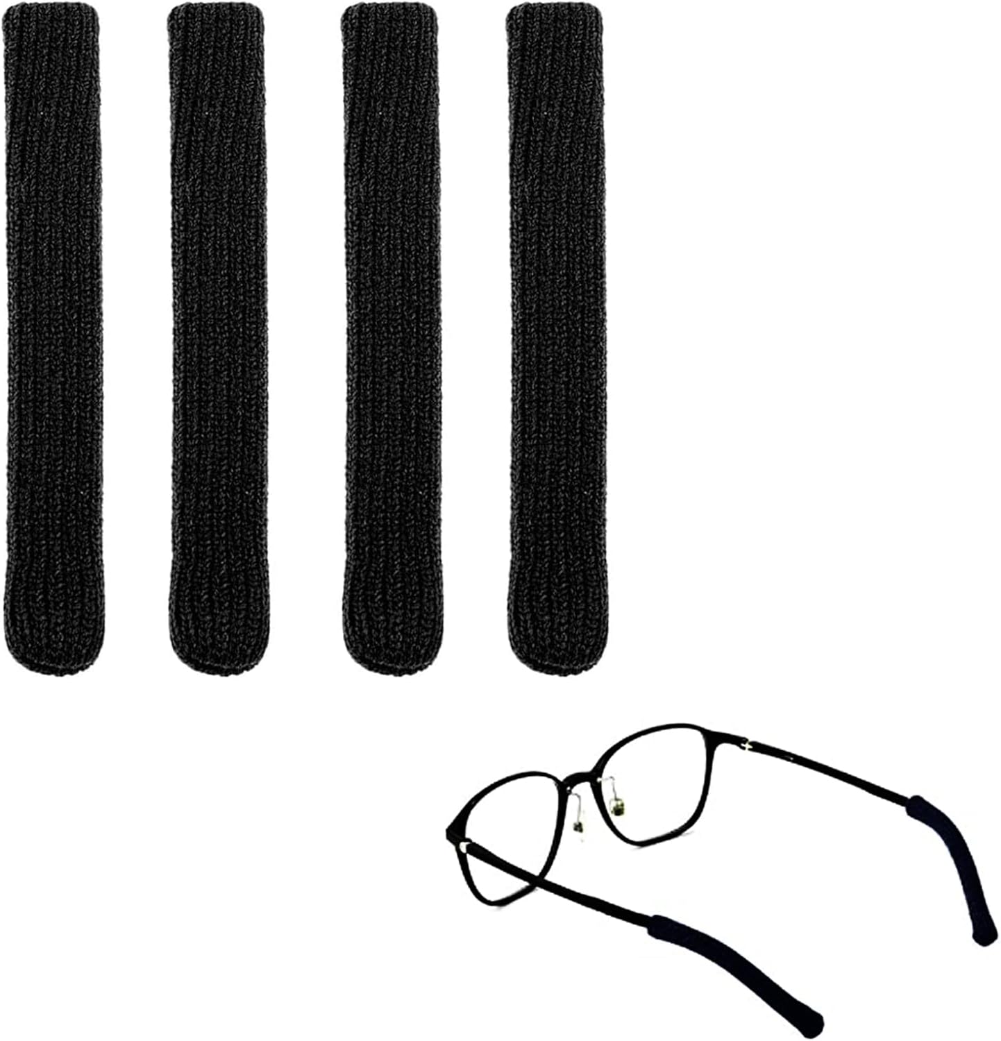 2 Pairs Eyeglass Ear Cushions,Knitting Cotton Fabric Anti-Slip Elastic ...