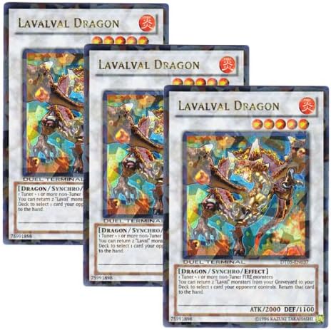 Amazon.co.jp: ★ 3枚セット ★遊戯王 英語版 DT05-EN037 Lavalval Dragon ラヴァルバル・ドラゴン ...