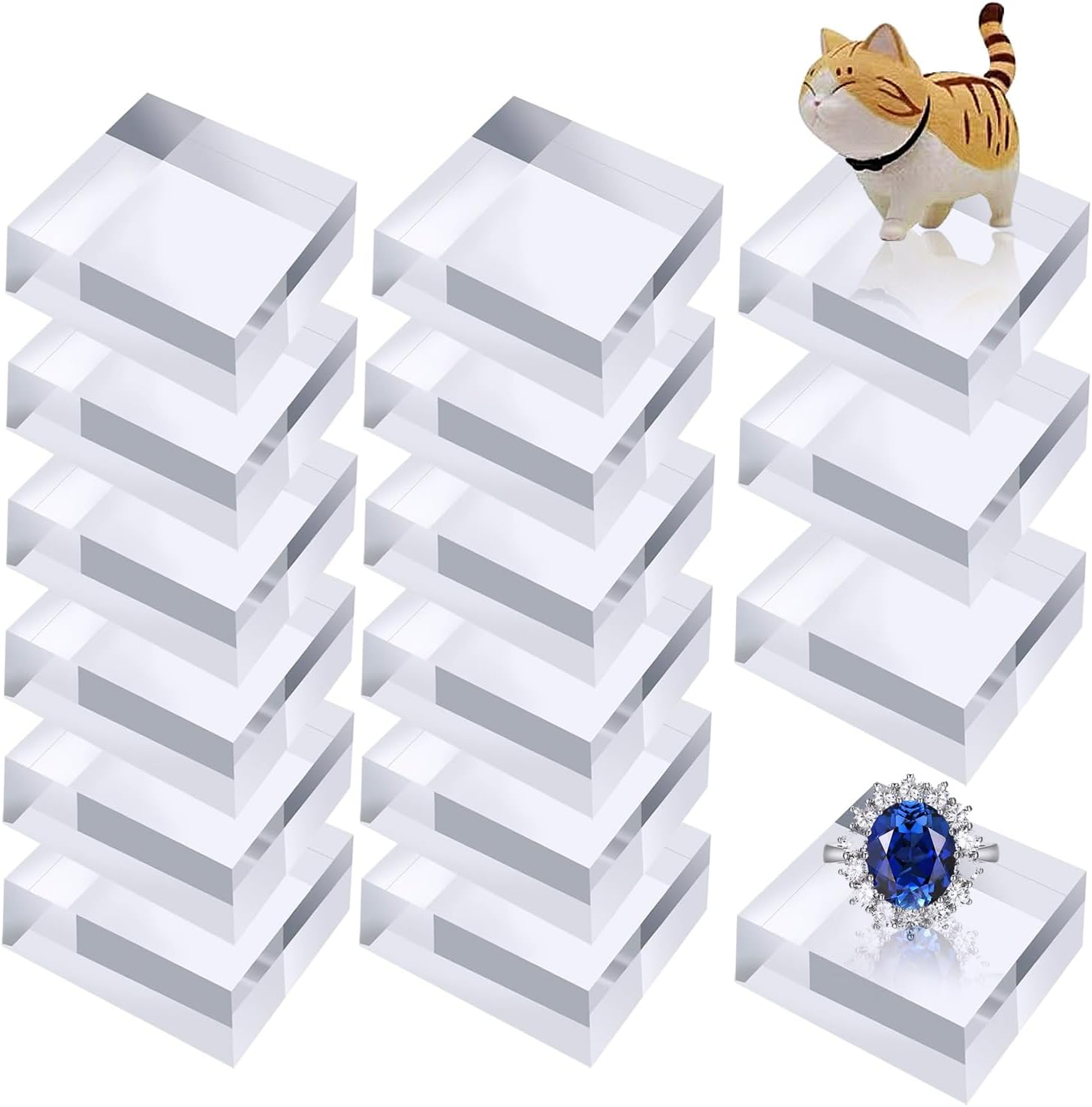 Amazon.com: Sanviatime 16 Pieces 2 x 2 x 1 Inches Acrylic Square ...