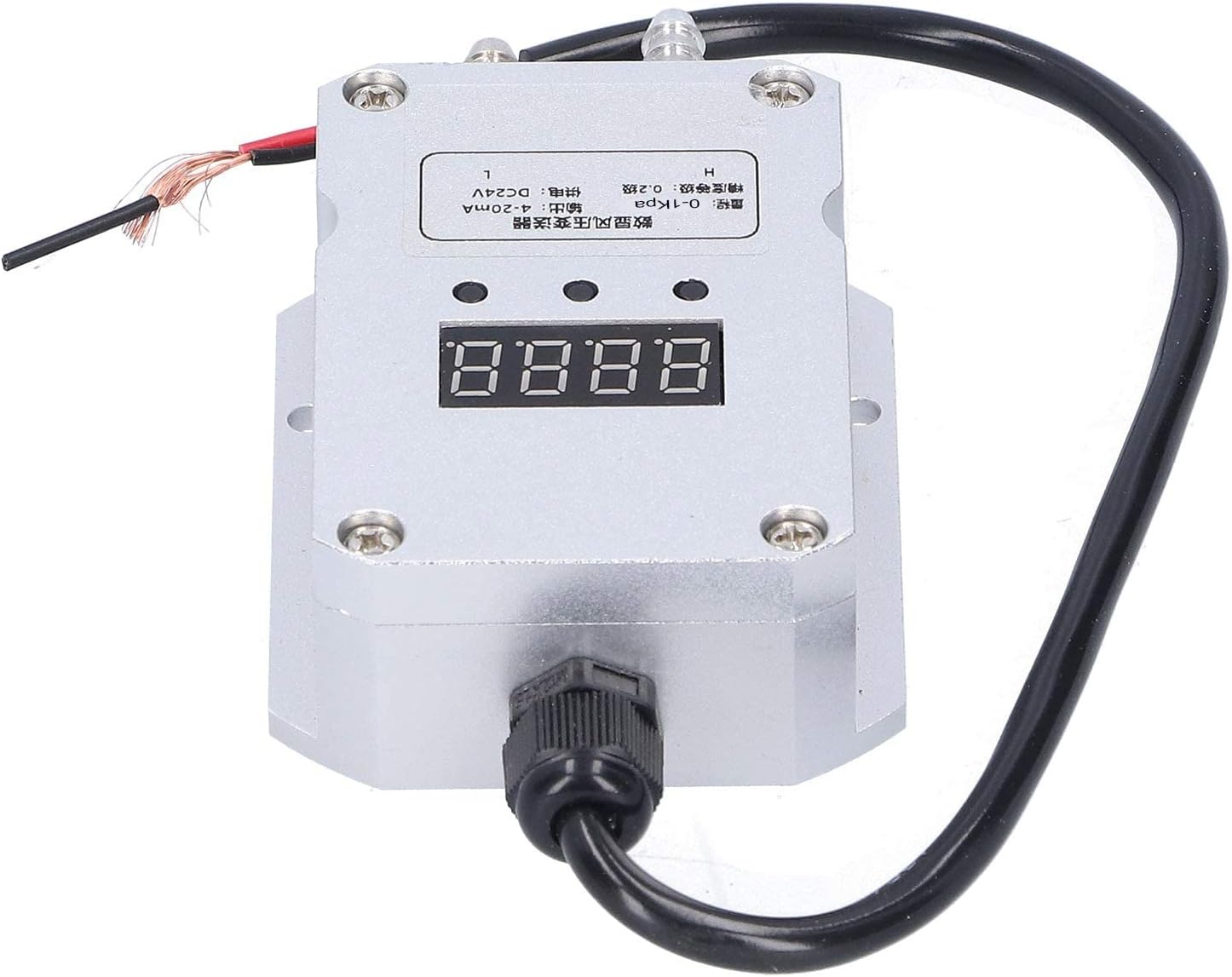 Trasmettitore di Pressione Differenziale, 4-20ma Dc24V Digital Wind Detection Silver(0-1 kPa ...