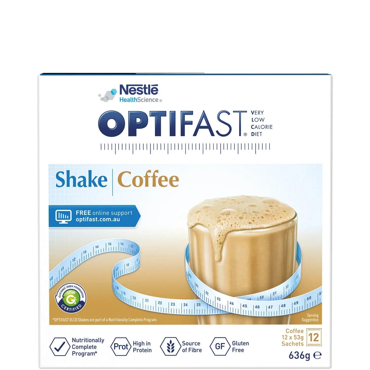 Nestle Optifast VLCD Coffee Flavour Shake Sachets 53 g x 12 Pack ...