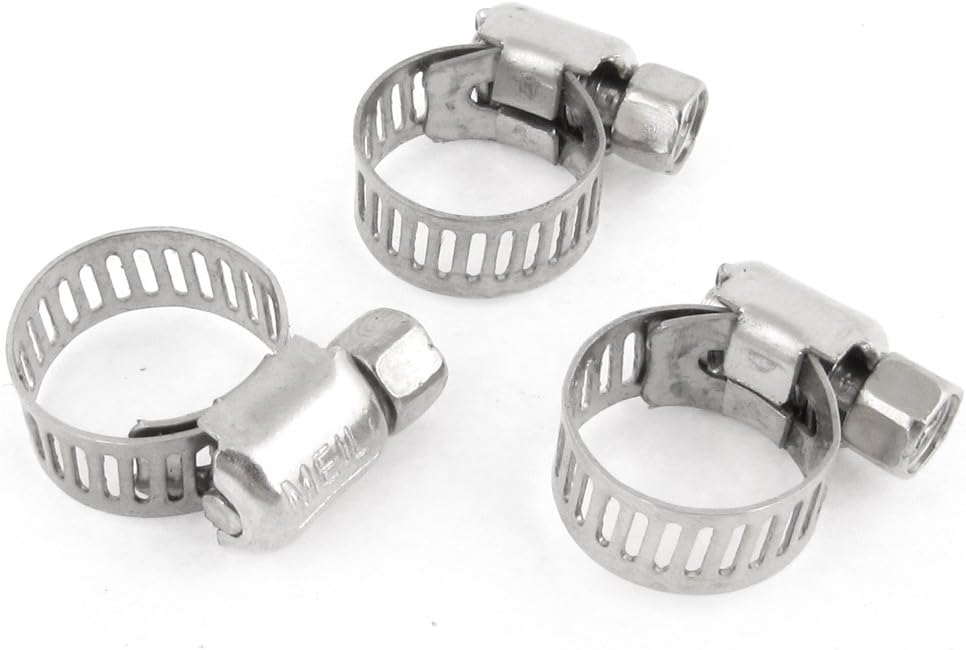 Pipe clamp, 3pcs Stainless Steel 8-14mm Hose Pipe Clamps Clips Fastener ...