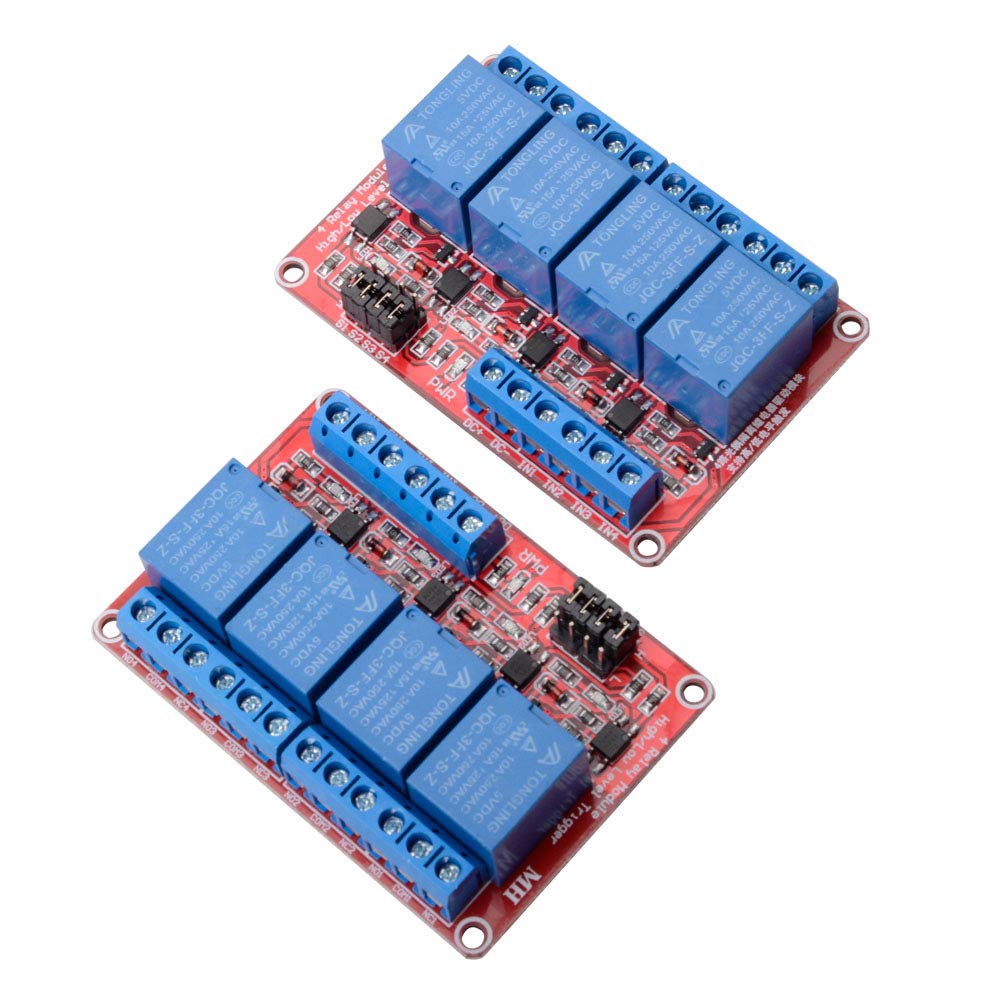 Snapklik.com : 2Pcs DC 5V 4 Channel Relay Module Board Shield