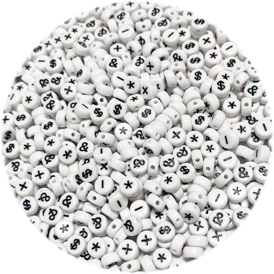 Amazon.com: 500PCS 4x7mm Mixed Acrylic Symbol Beads for Friendship ...