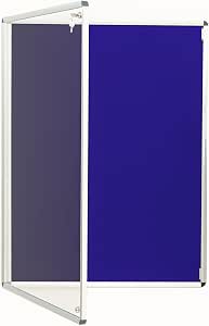 Blue Fully Fire Retardant Lockable Notice Board [2 Locks] - Tamperproof ...