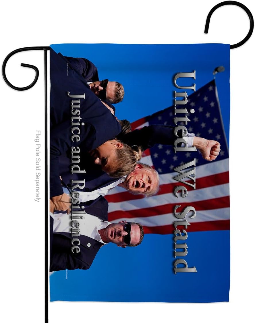 Amazon.com : Breeze Decor Trump Rally Shooting Flag United We Stand ...