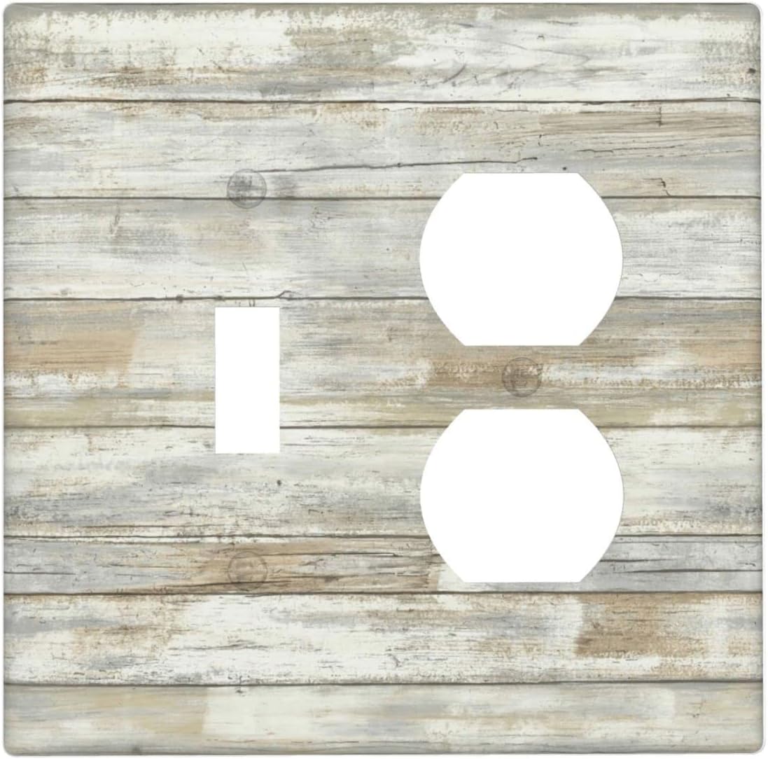 Rustic Farmhouse Light Switch Cover 2 Gang Combination Wall Plate 1 ...