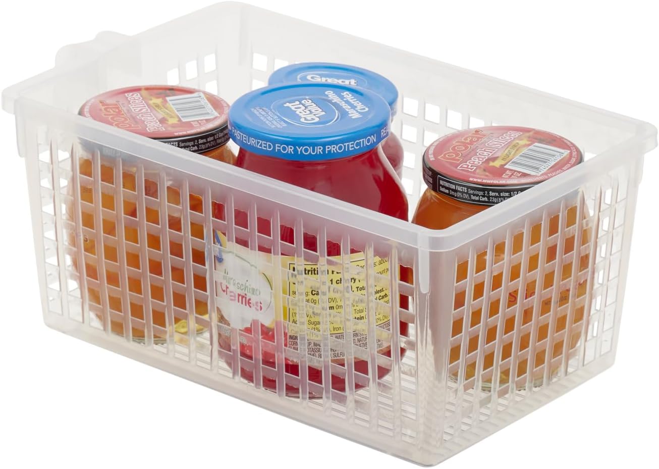 Amazon.com: Plastic Storage Bin with Handle for Kitchen, Pantry, and ...