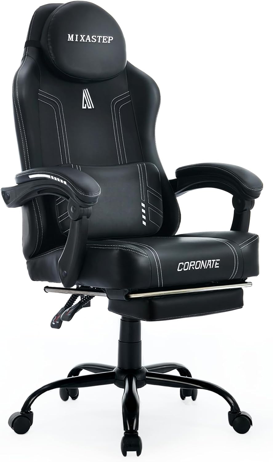 MIXASTEP Ergonomic Gaming Chair with Lumbar Support and Footrest ...