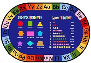 Amazon.com: Kids' Rugs Kindergarten Digital Oval ABC English Alphabet ...